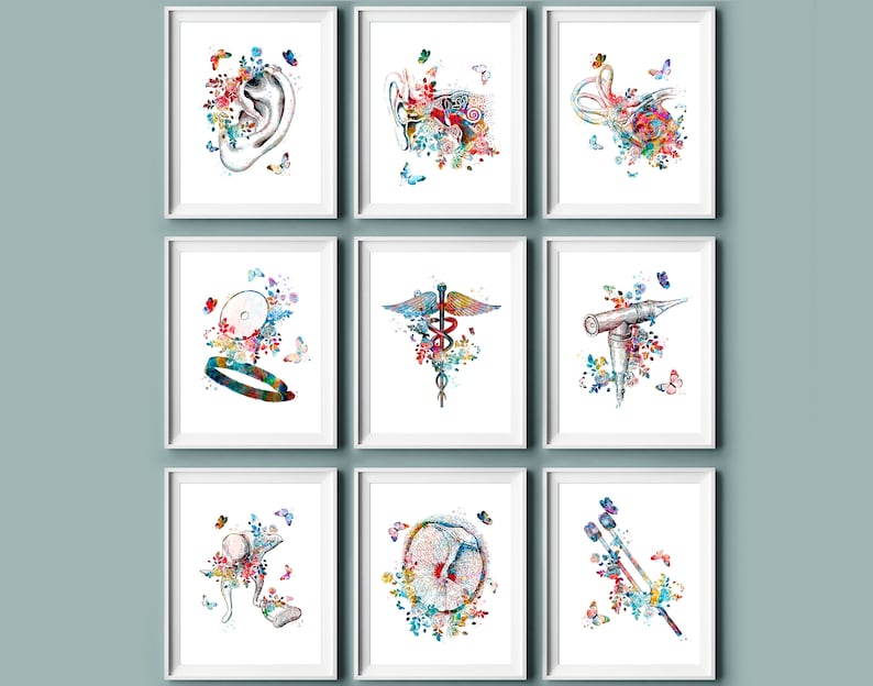 9 Audiology Art Ear Anatomy Art Inner Ear Poster Hearing | Etsy