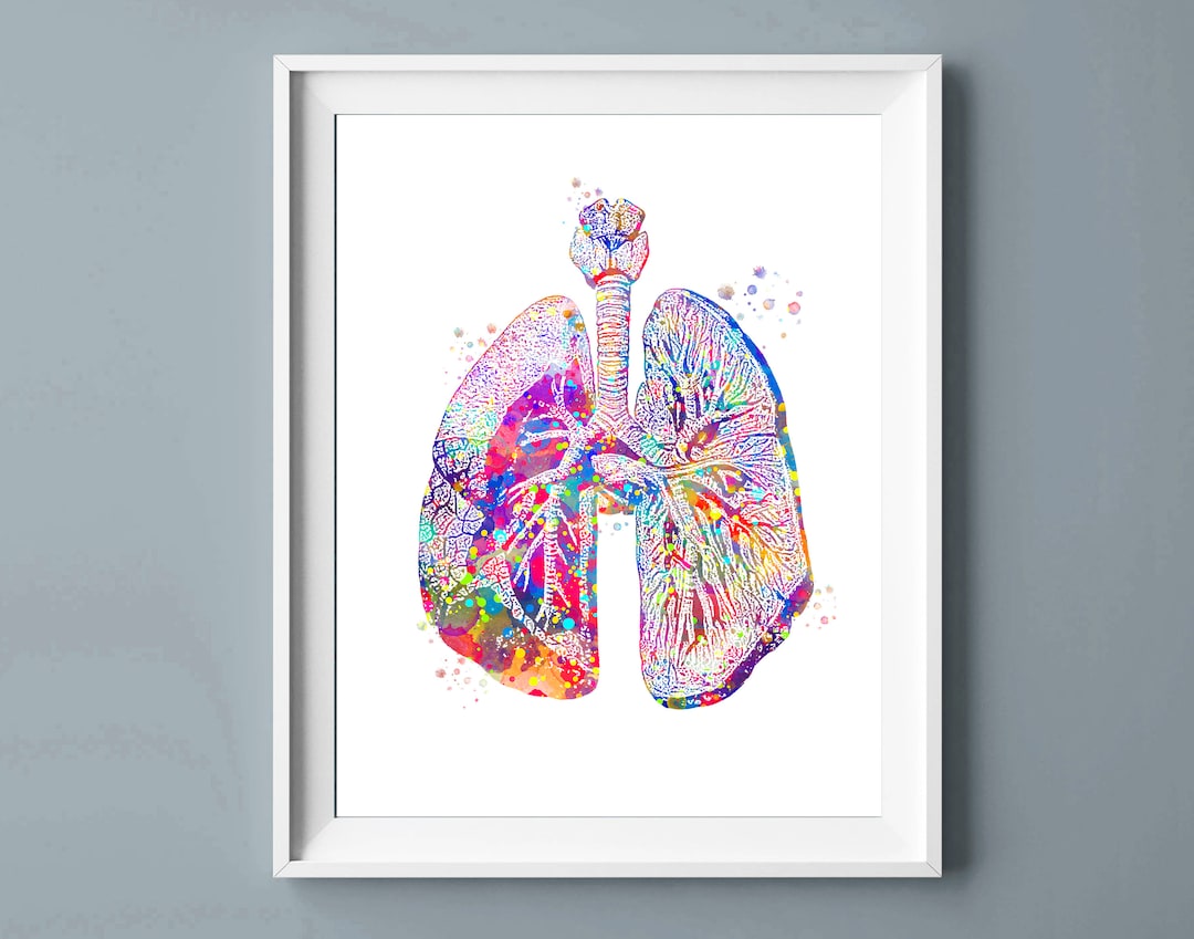 Anatomical Lungs Print Watercolor Anatomy Art Respiratory System Poster ...