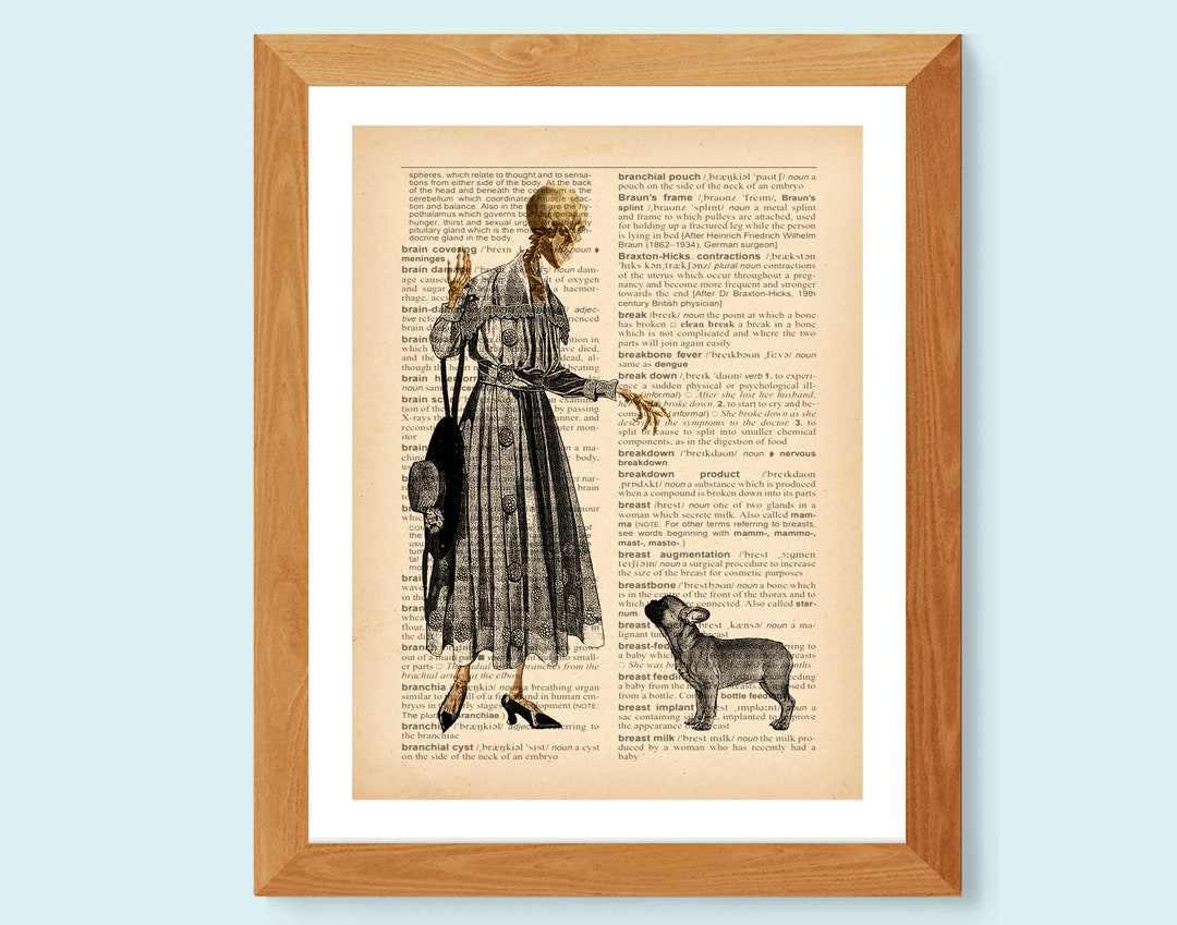 Skeleton With French Bulldog, Moving Skeleton Art, Skeleton in Vintage ...