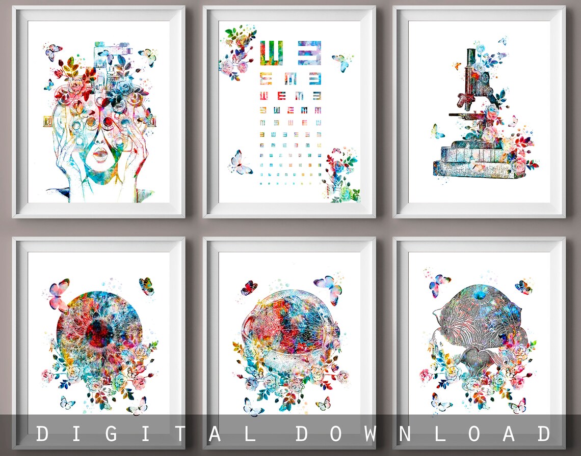 Optometry Poster Set 6 Ophthalmology Art Eye Anatomy Decor - Etsy