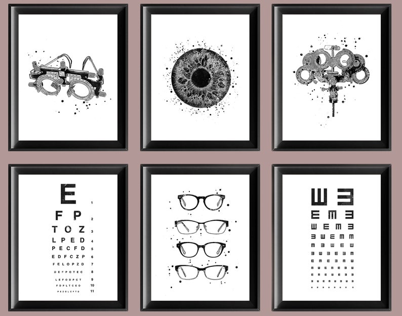 6 Optometrist Office Art Ophthalmology Art Medical Art - Etsy