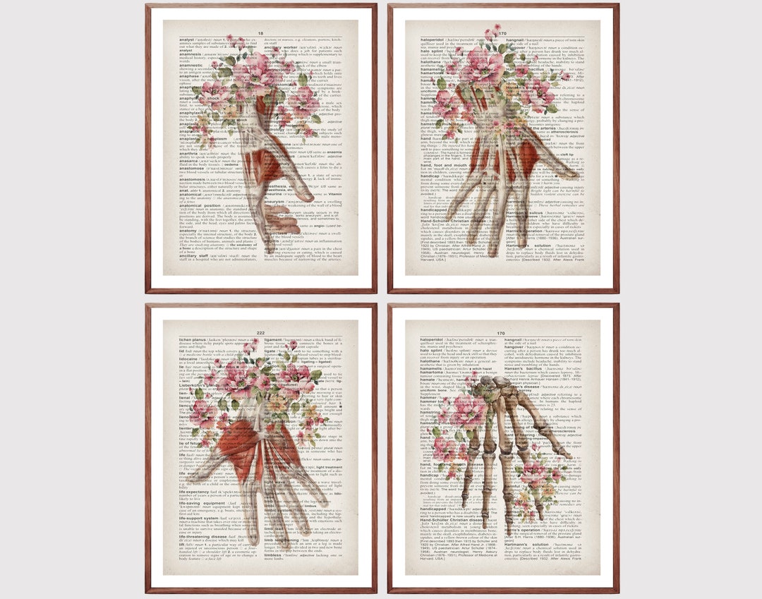 Set 4 Hand Anatomy Art Medical Art Wrist Muscles Wrist Bones Posters ...