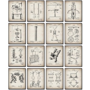 Set 16 Chemistry Patent Prints, Science Art, Chemistry Blueprint ...