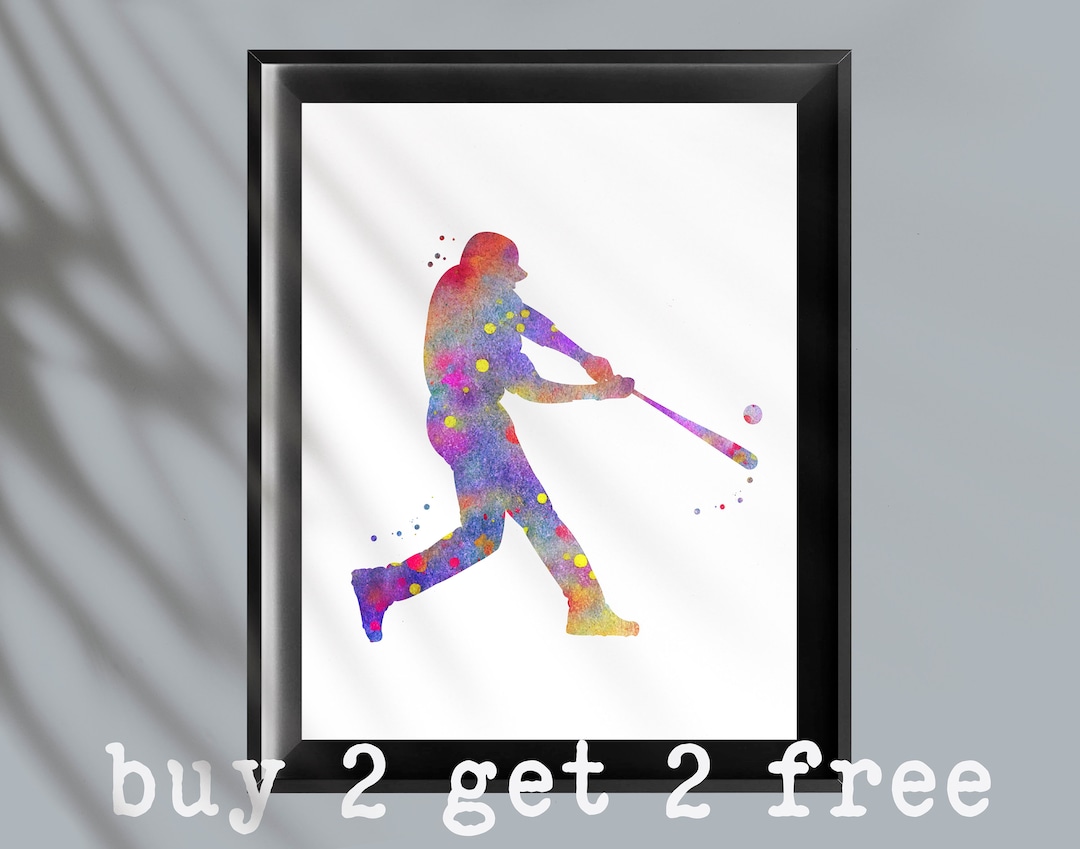 Baseball Player Art Baseball Poster Team Game Art Field Game Art Sport ...