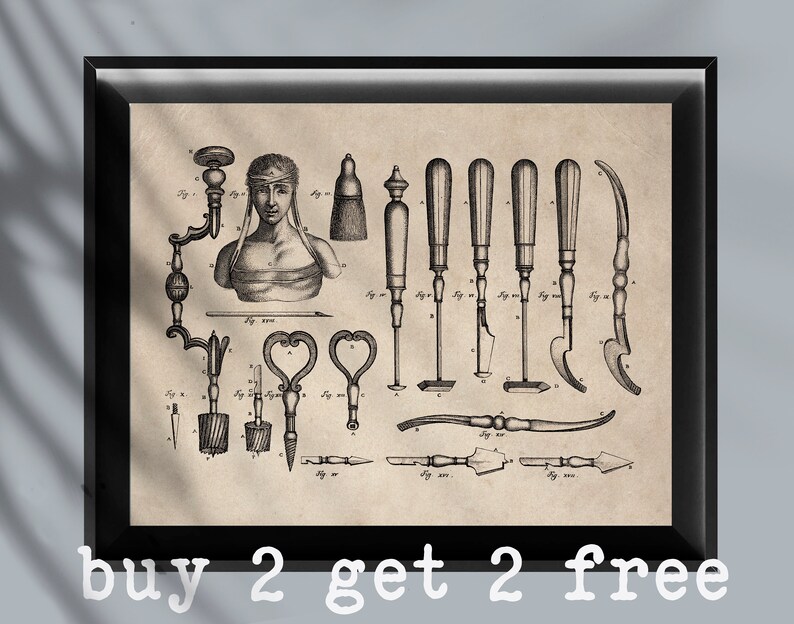 Vintage Surgical Instruments Poster Medical Tools Art Doctor - Etsy