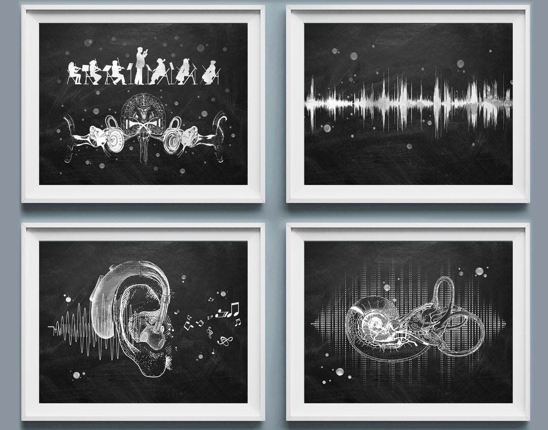 4 Audiologist Gift Binaural Hearing Art Hearing Aid Art Auditory System ...