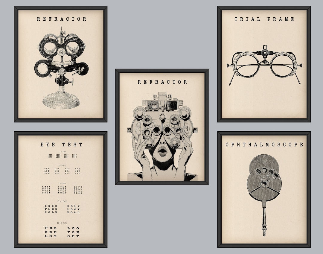 5 Optometrist Gift Vintage Optometry Art Optician Office Decor ...