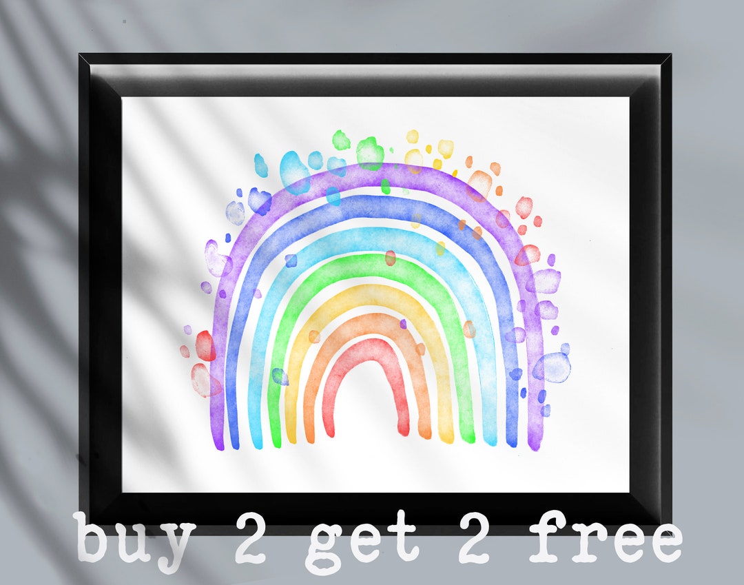 Watercolor Rainbow Art Kids Room Decor Rainbow Artwork Rainbow Painting ...
