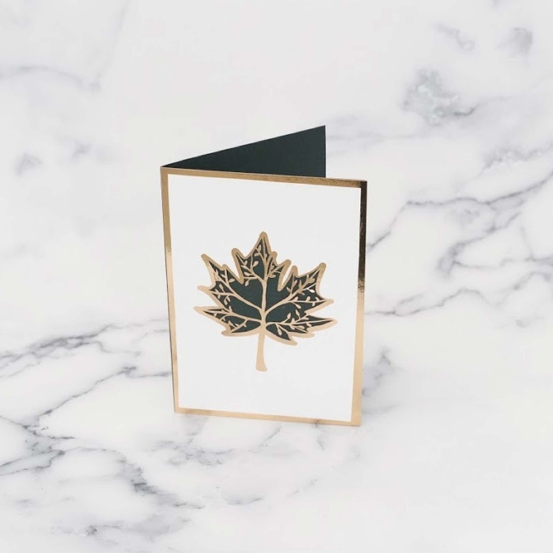 Maple Leaf Single Card Template SVG Cut Files and PDF Printable Pattern ...