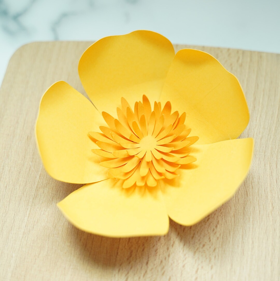 Buttercup Paper Flower Template SVG Cut Files and PDF Printable Pattern ...