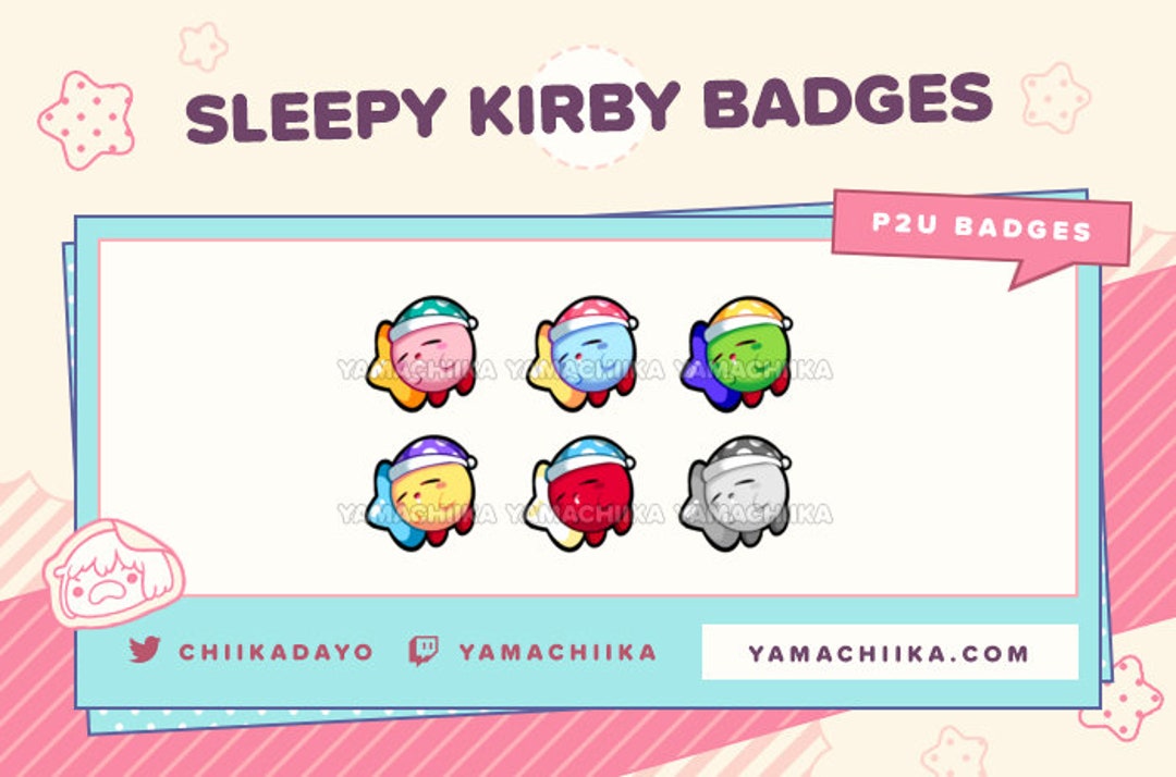 TWITCH SUB BADGES - Sleepy Kirby - Etsy