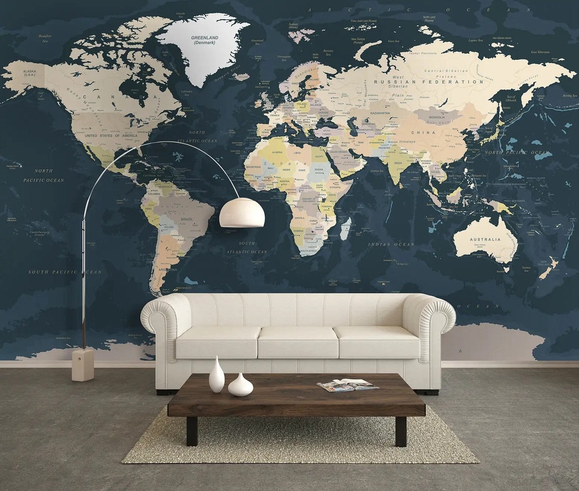 Dark Political Map Wallpaper National Geographic Executive World Map ...