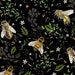 Removable Spring Bee Pattern Wallpaper in Midnight Black Peel and Stick ...