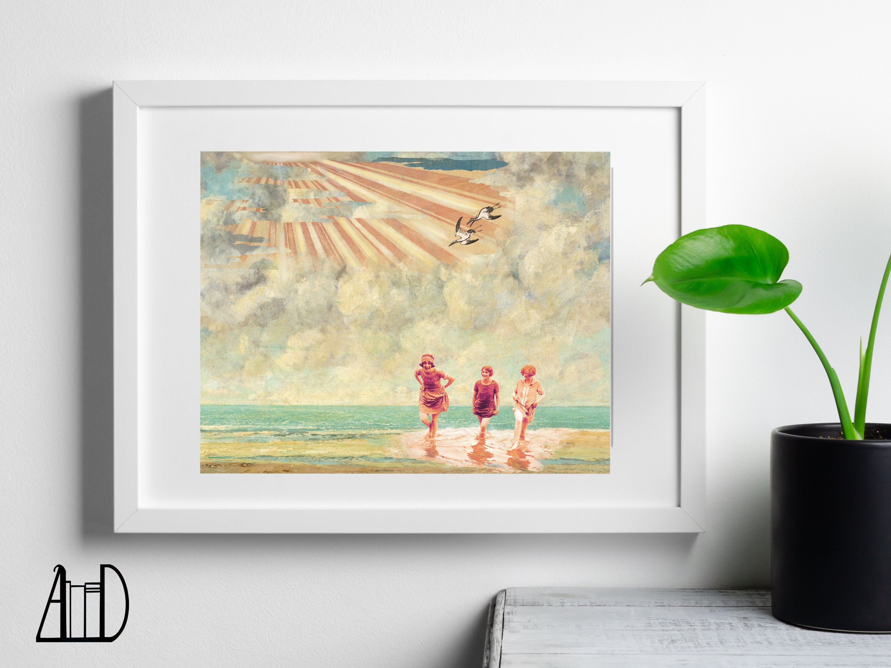 Coastal Beachy Vintage Art Print, Beach House Wall Decor, Vacation Gift ...