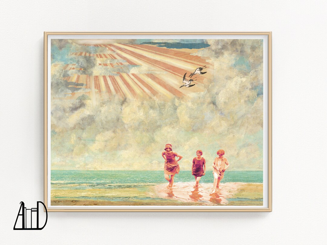 Coastal Beachy Vintage Art Print, Beach House Wall Decor, Vacation Gift ...