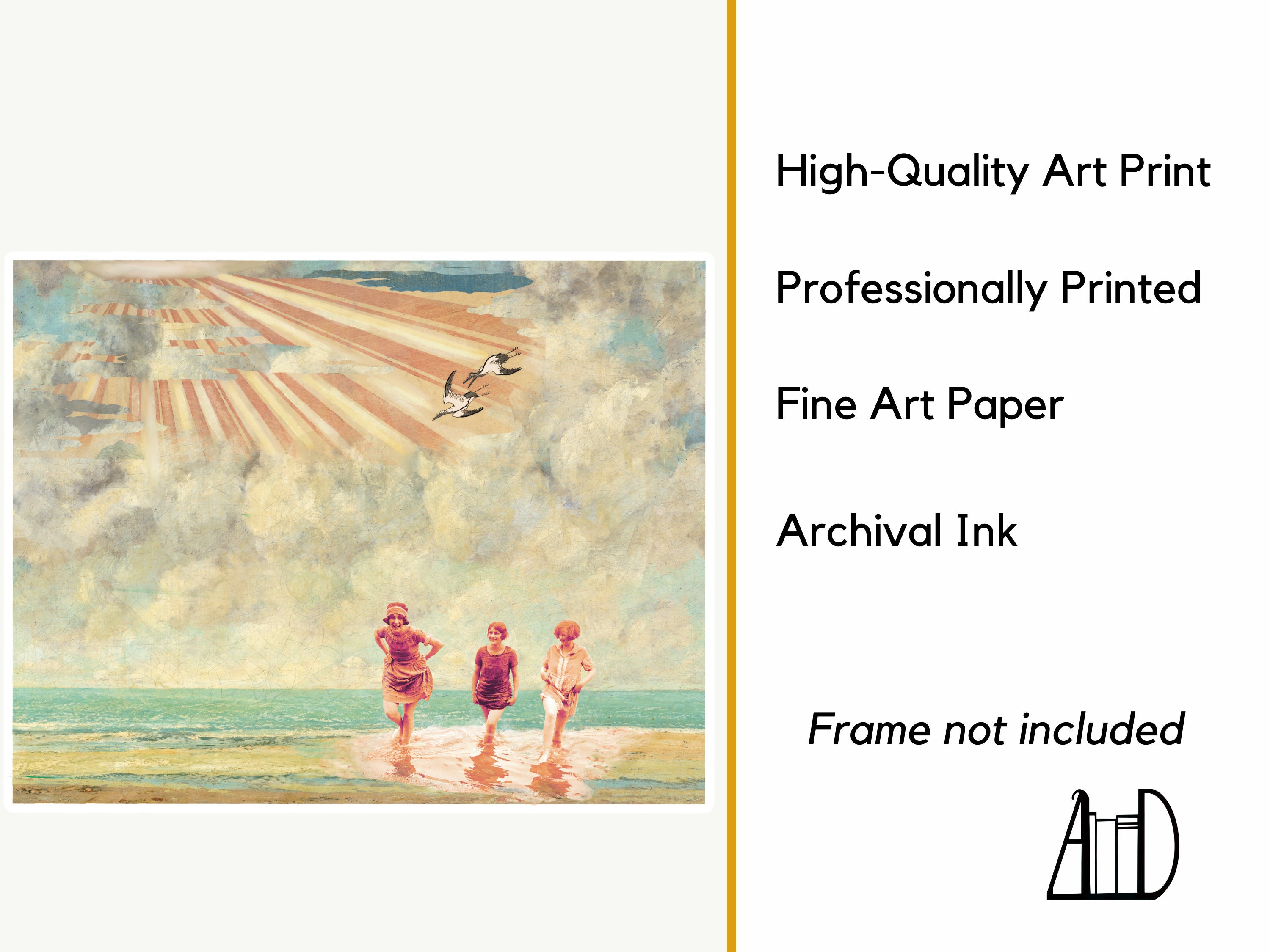 Coastal Beachy Vintage Art Print, Beach House Wall Decor, Vacation Gift ...