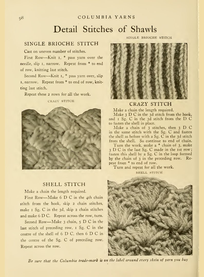 Vintage 1900s Knitting Crochet Pattern Book: Edwardian Victorian ...