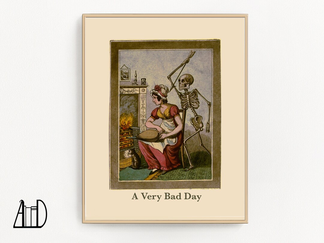 Vintage Death Moody Whimsigoth Wall Decor, Victorian Momento Mori Art ...