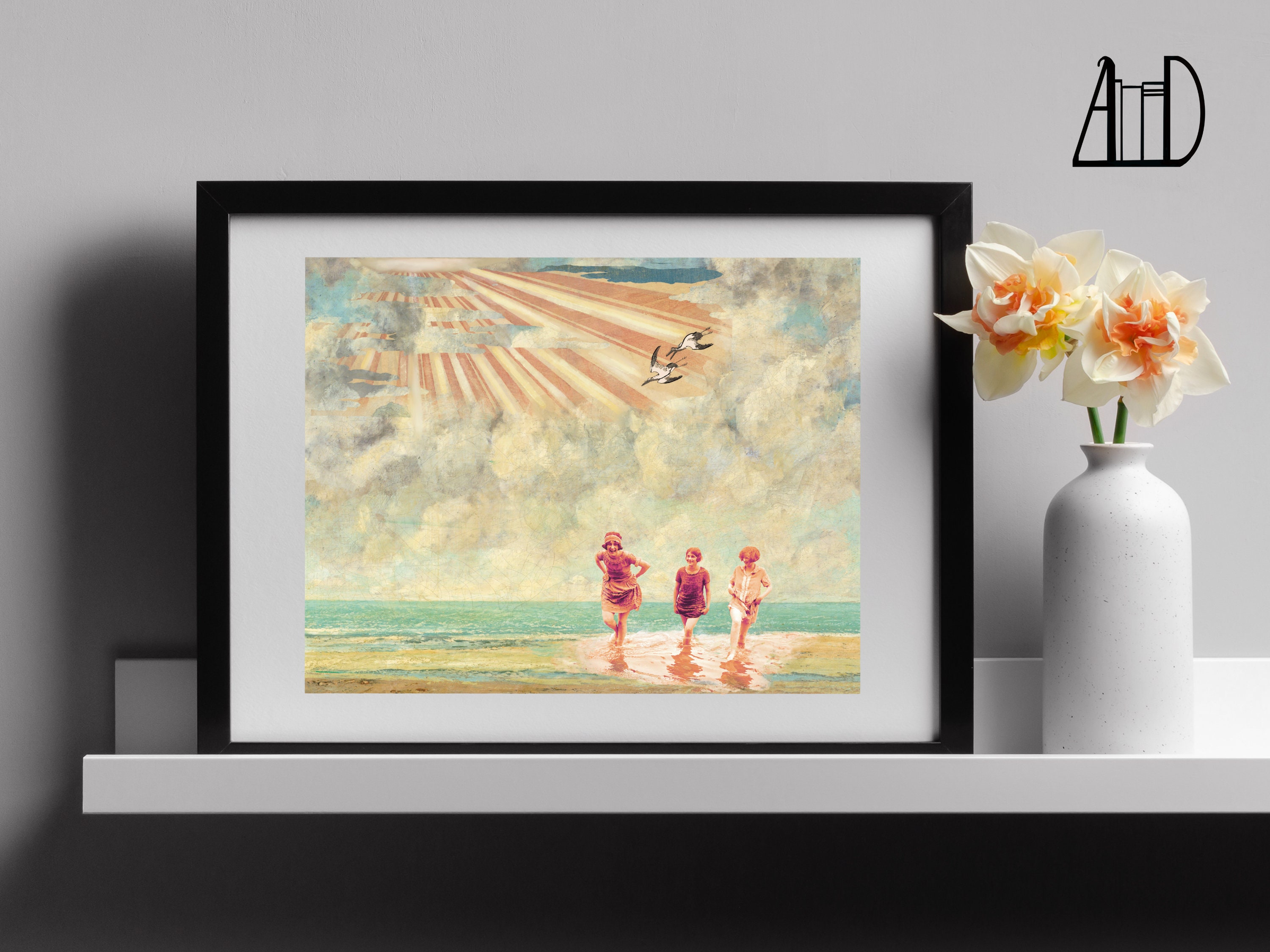 Coastal Beachy Vintage Art Print, Beach House Wall Decor, Vacation Gift ...