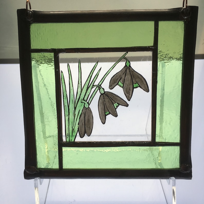 Stained Glass Snowdrop Panel - Etsy UK
