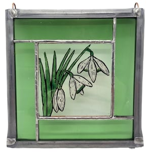Stained Glass Snowdrop Panel - Etsy UK