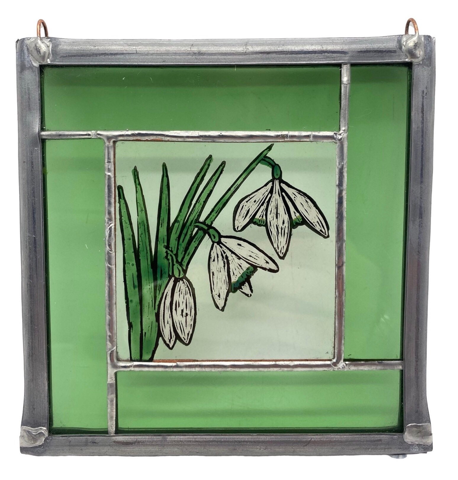 Stained Glass Snowdrop Panel - Etsy UK