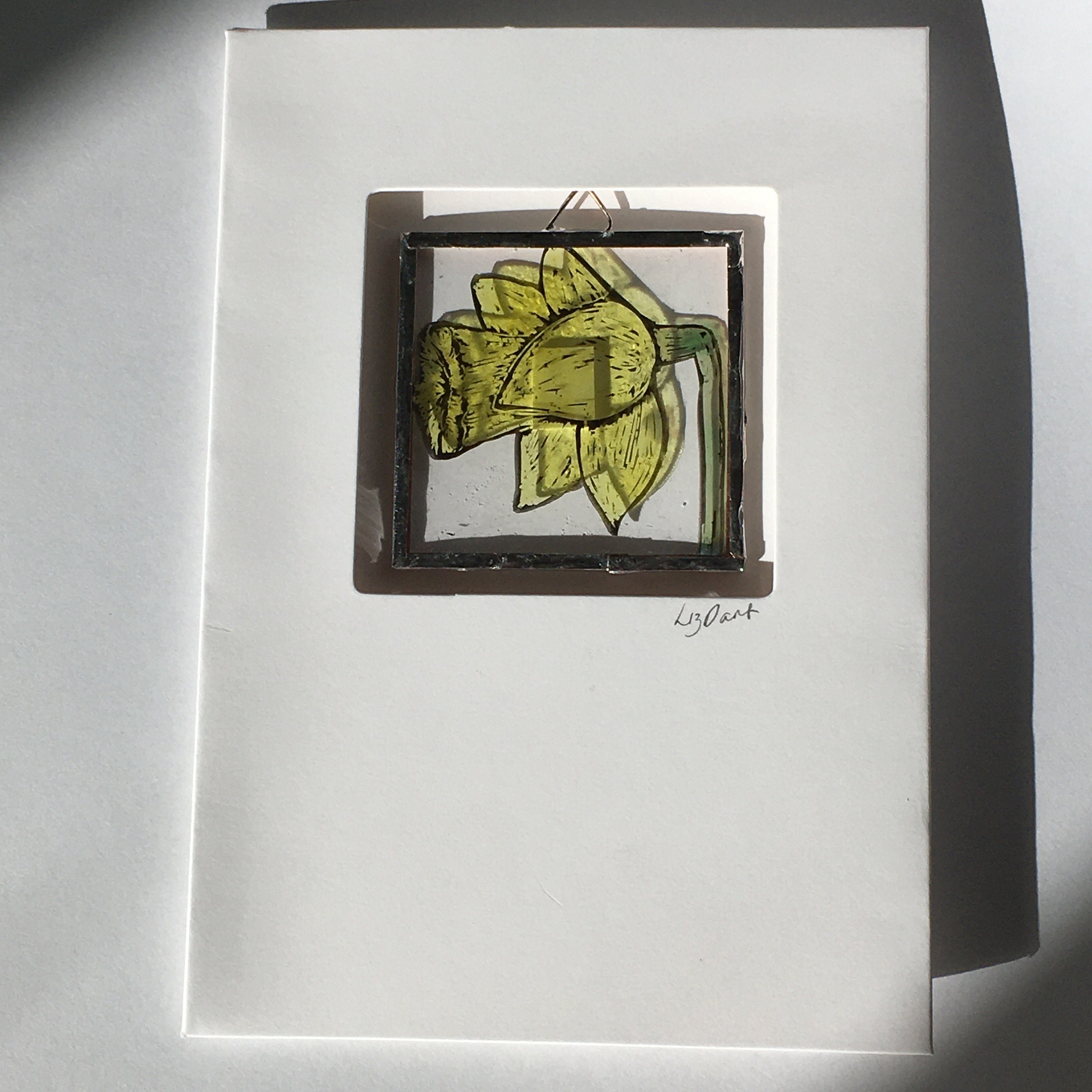 Stained Glass Daffodil Card | Etsy