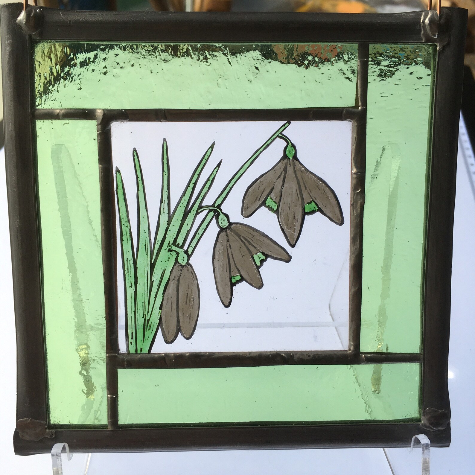 Stained Glass Snowdrop Panel - Etsy UK