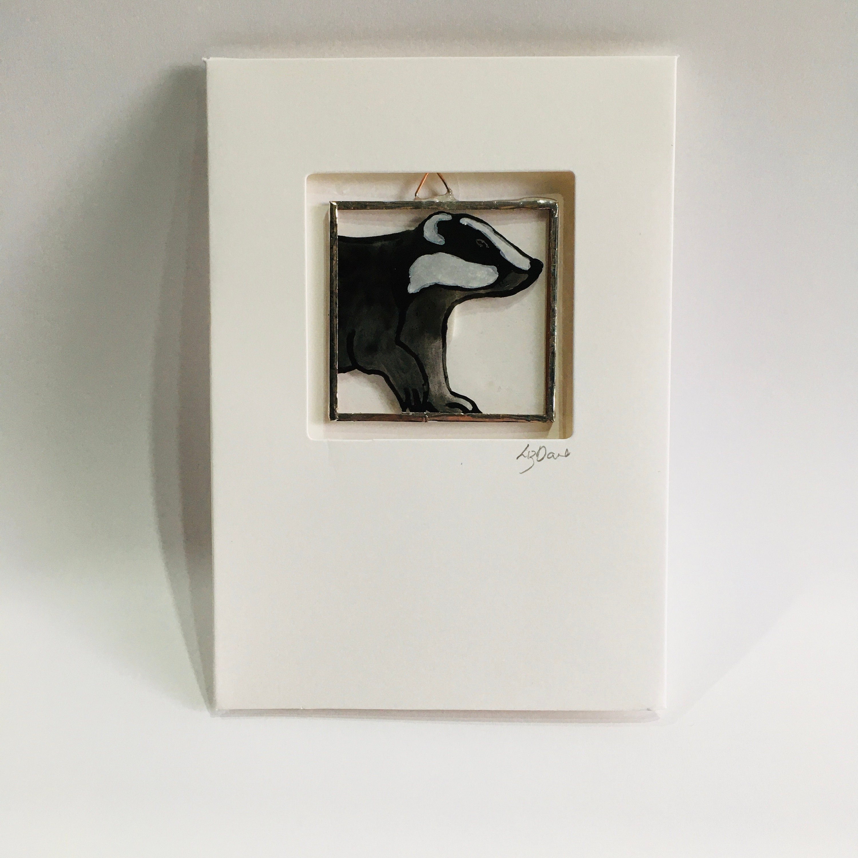 Stained Glass Badger Card | Etsy