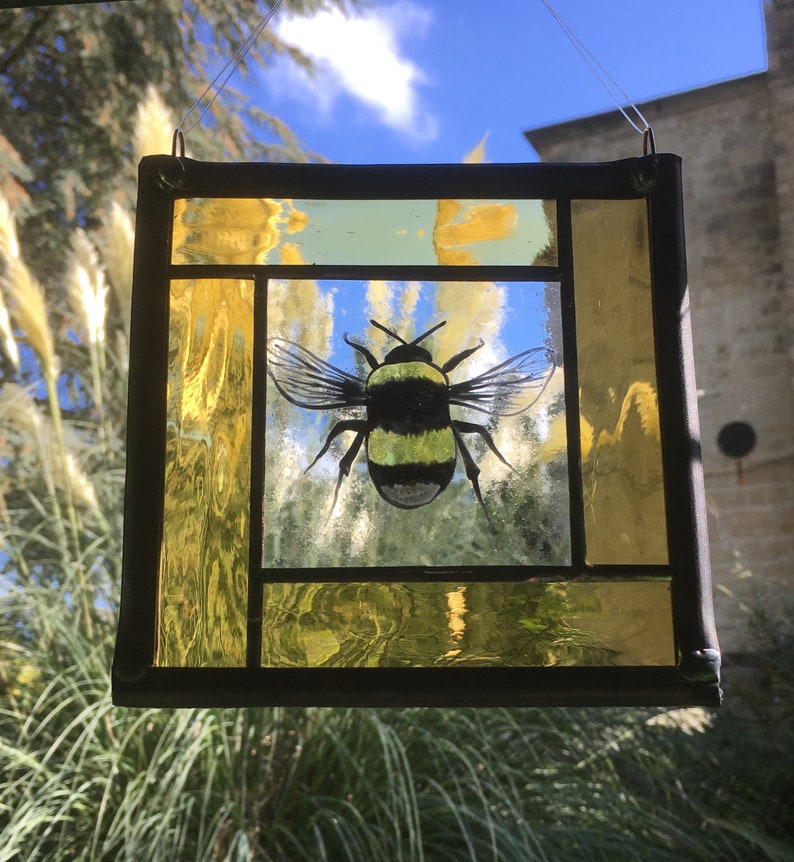 Stained Glass Bee Panel - Etsy