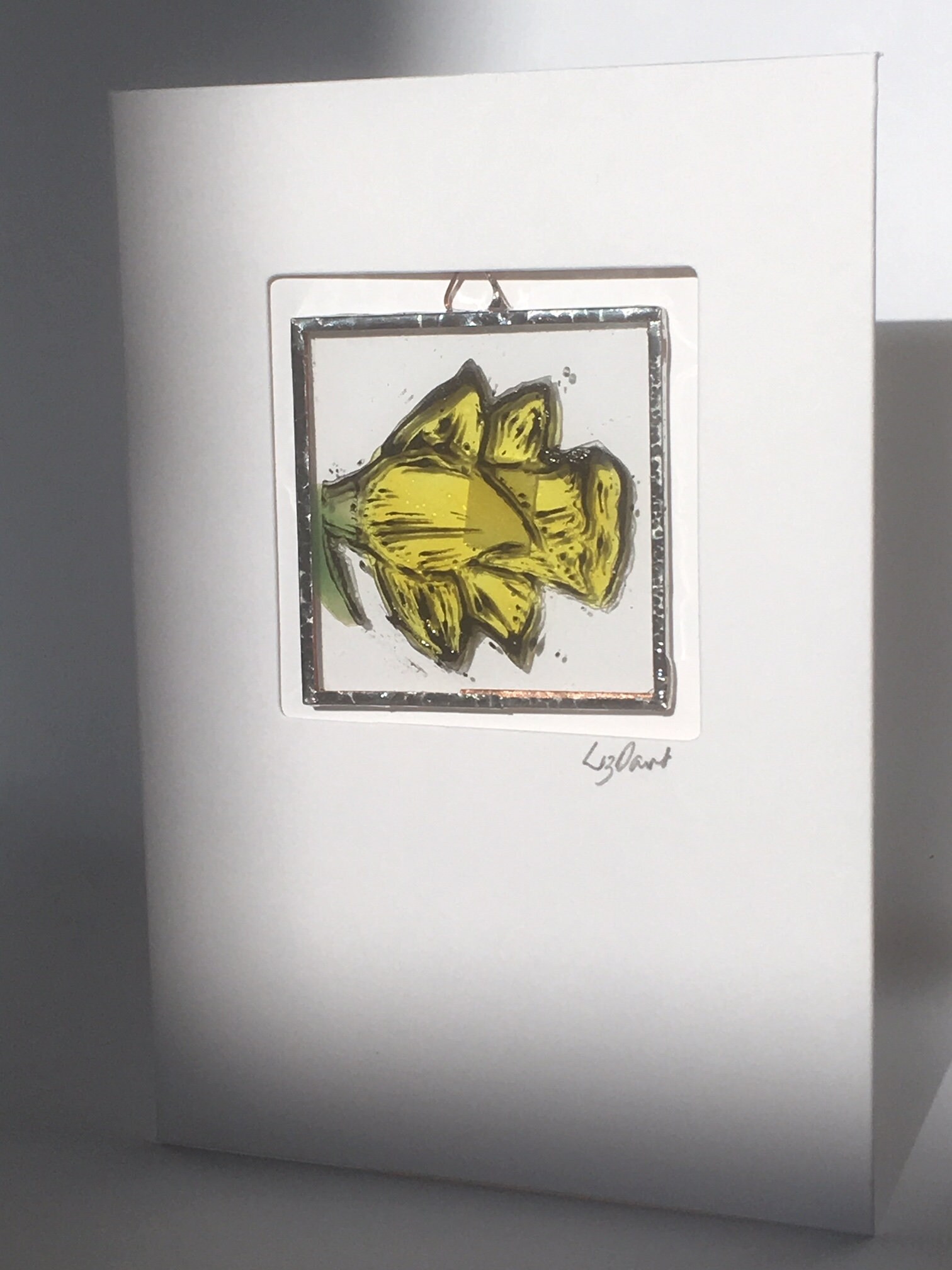 Stained Glass Daffodil Card | Etsy