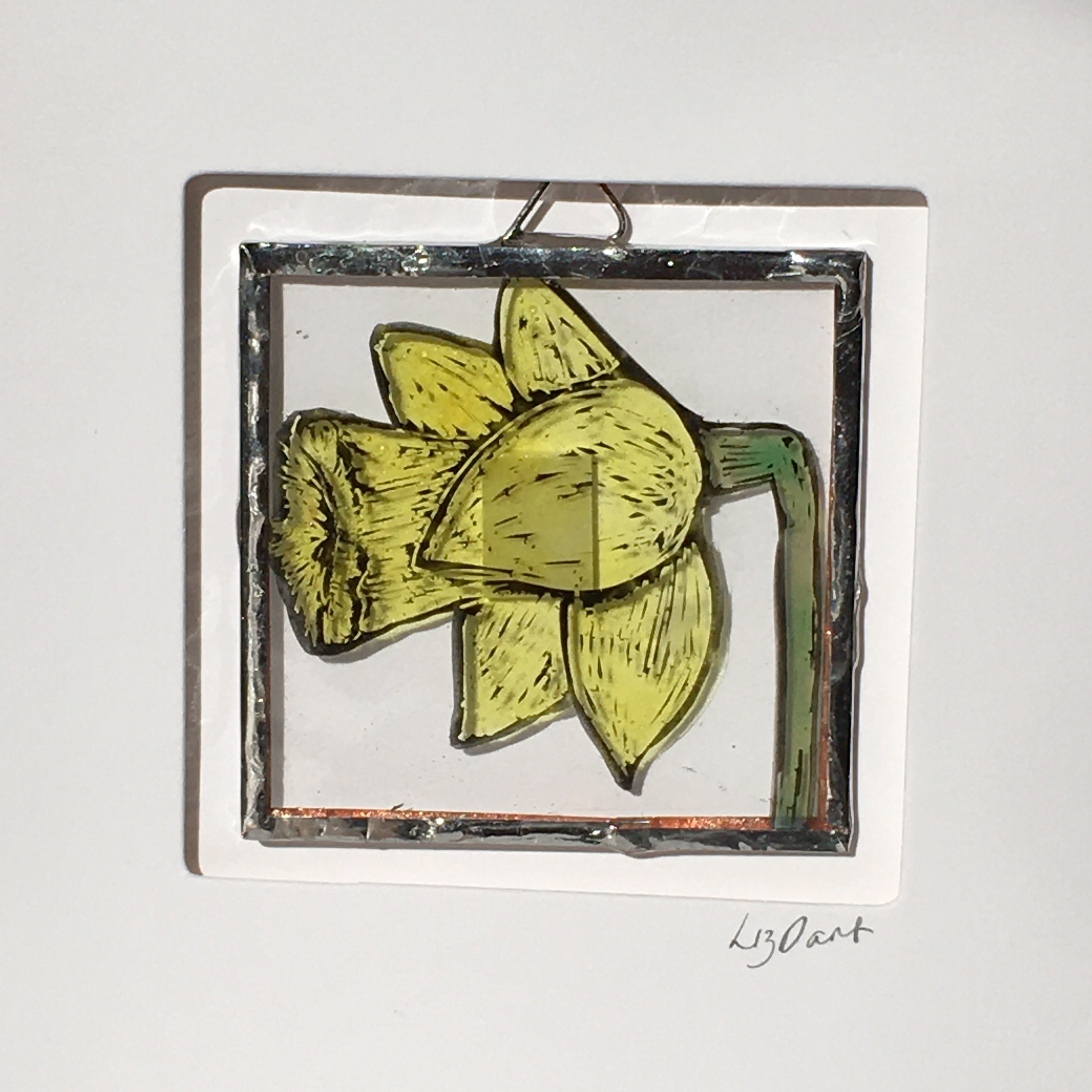 Stained Glass Daffodil Card | Etsy