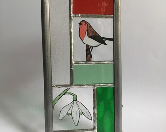 Stained Glass Robin Panel - Etsy UK