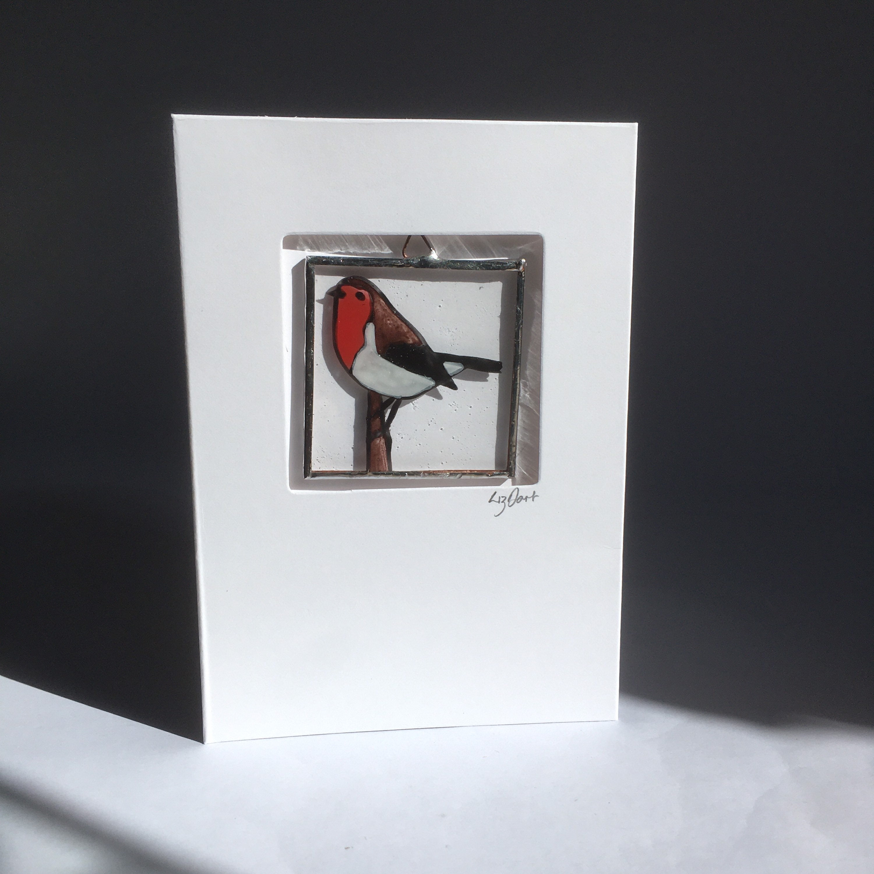 Stained Glass Robin Card - Etsy UK