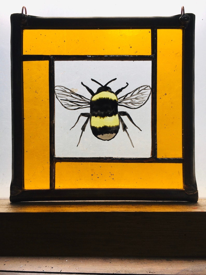 Stained Glass Bee Panel | Etsy