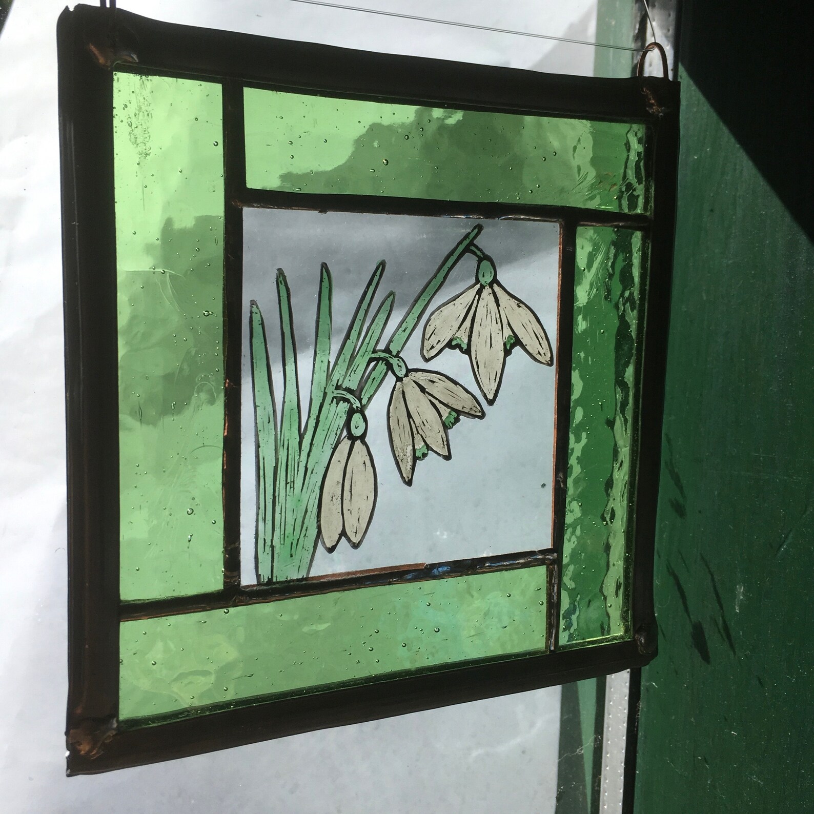 Stained Glass Snowdrop Panel - Etsy UK