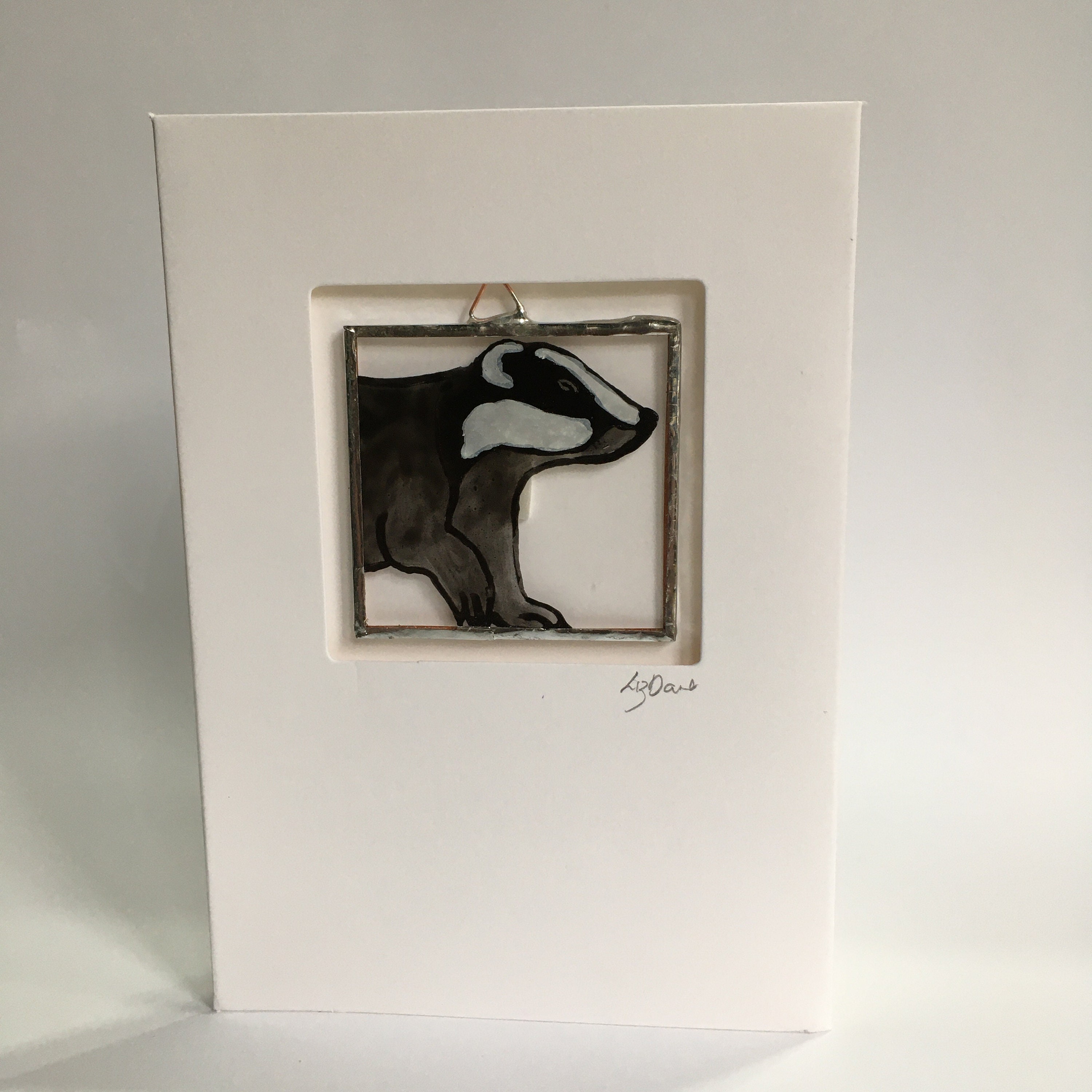 Stained Glass Badger Card - Etsy UK