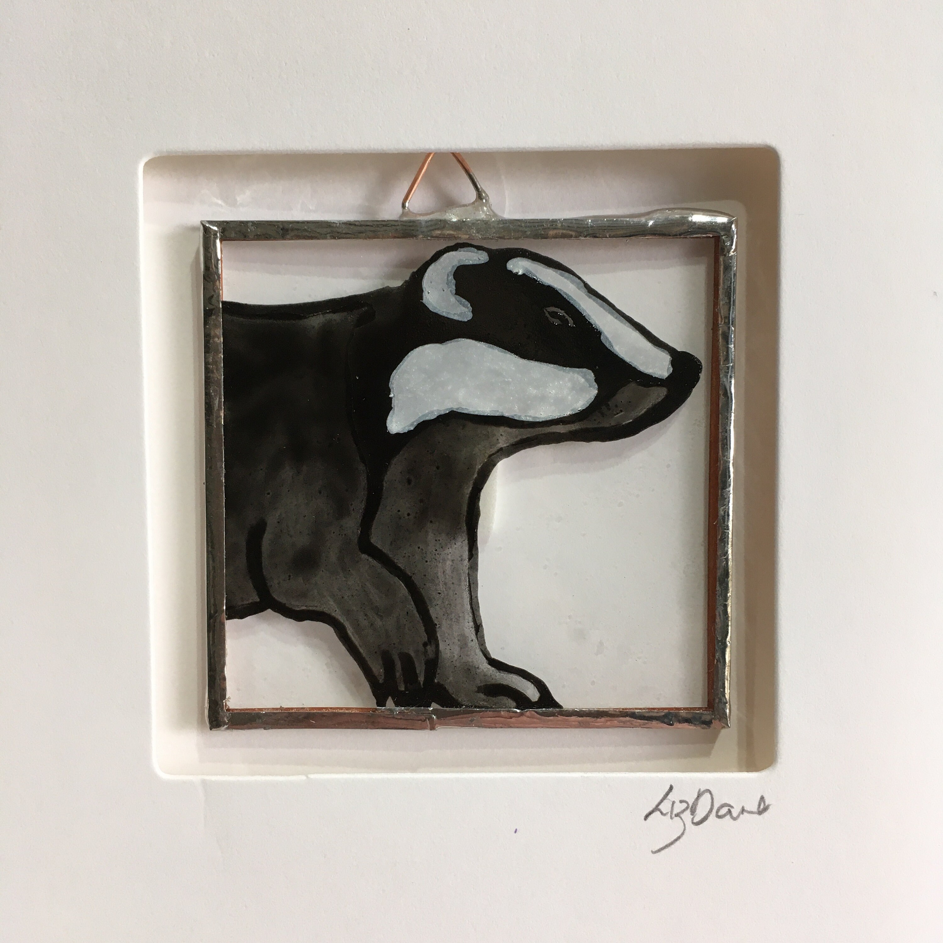Stained Glass Badger Card | Etsy