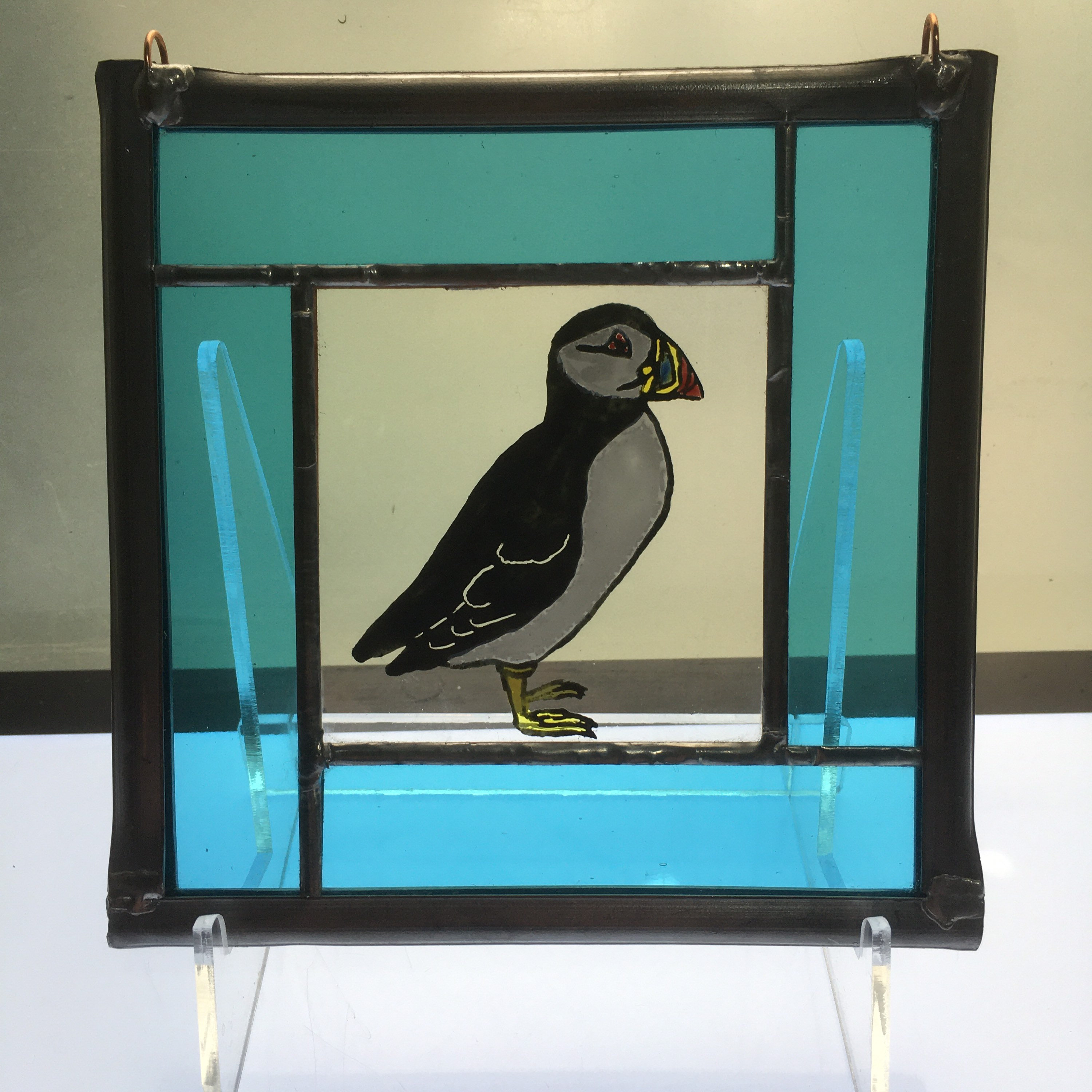Puffin Stained Glass Panel - Etsy
