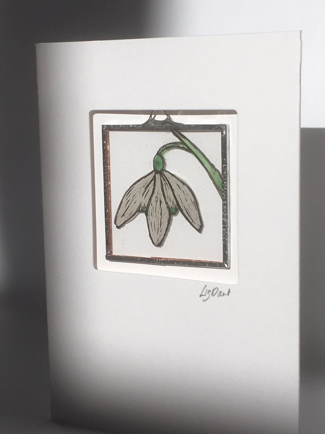 Stained Glass Snowdrop Card - Etsy
