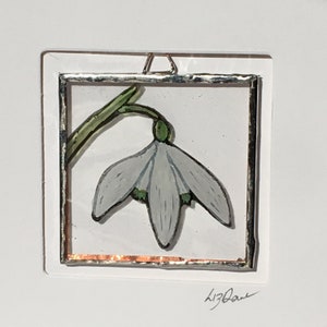 Stained Glass Snowdrop Card - Etsy