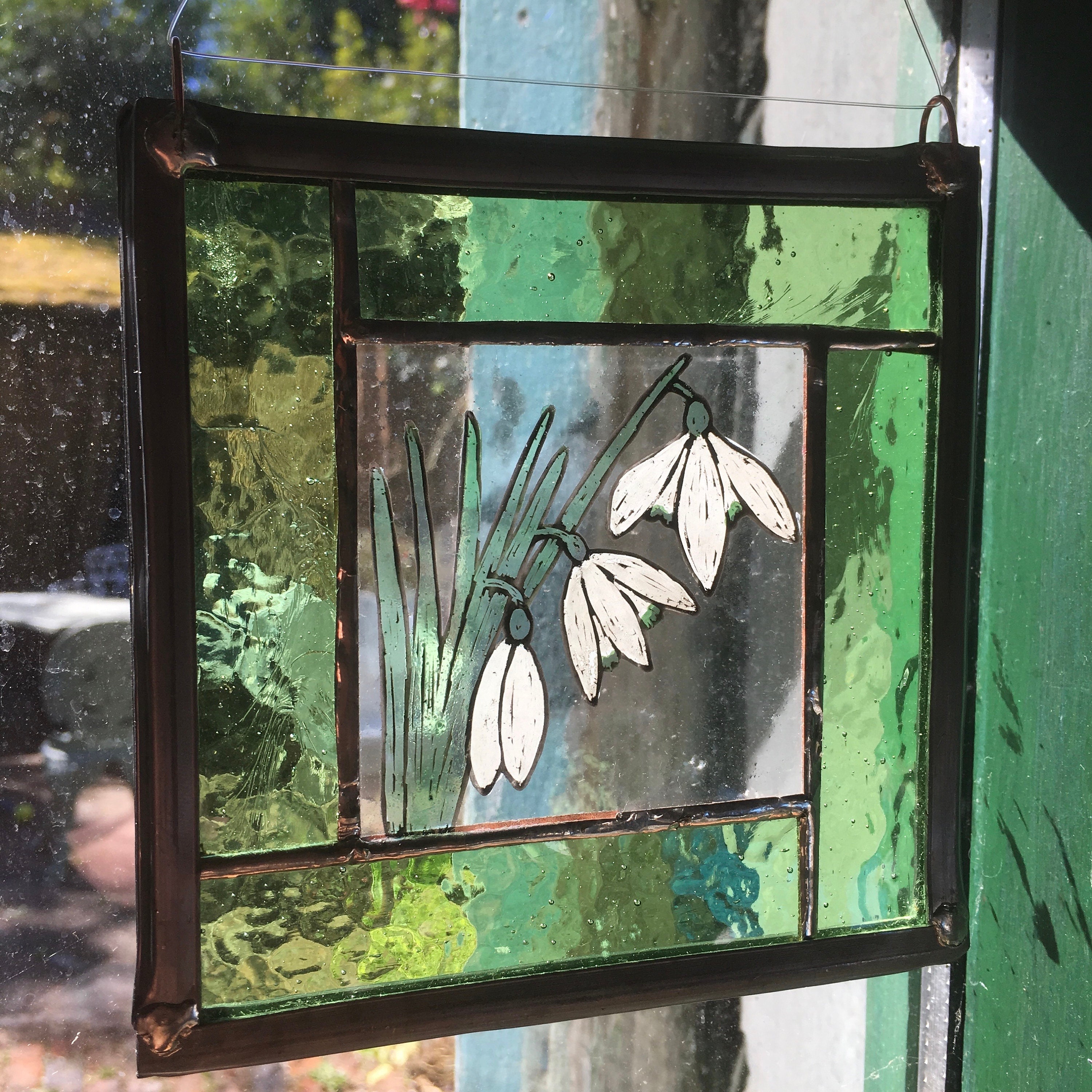 Stained Glass Snowdrop Panel - Etsy UK