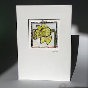 Stained Glass Daffodil Card - Etsy