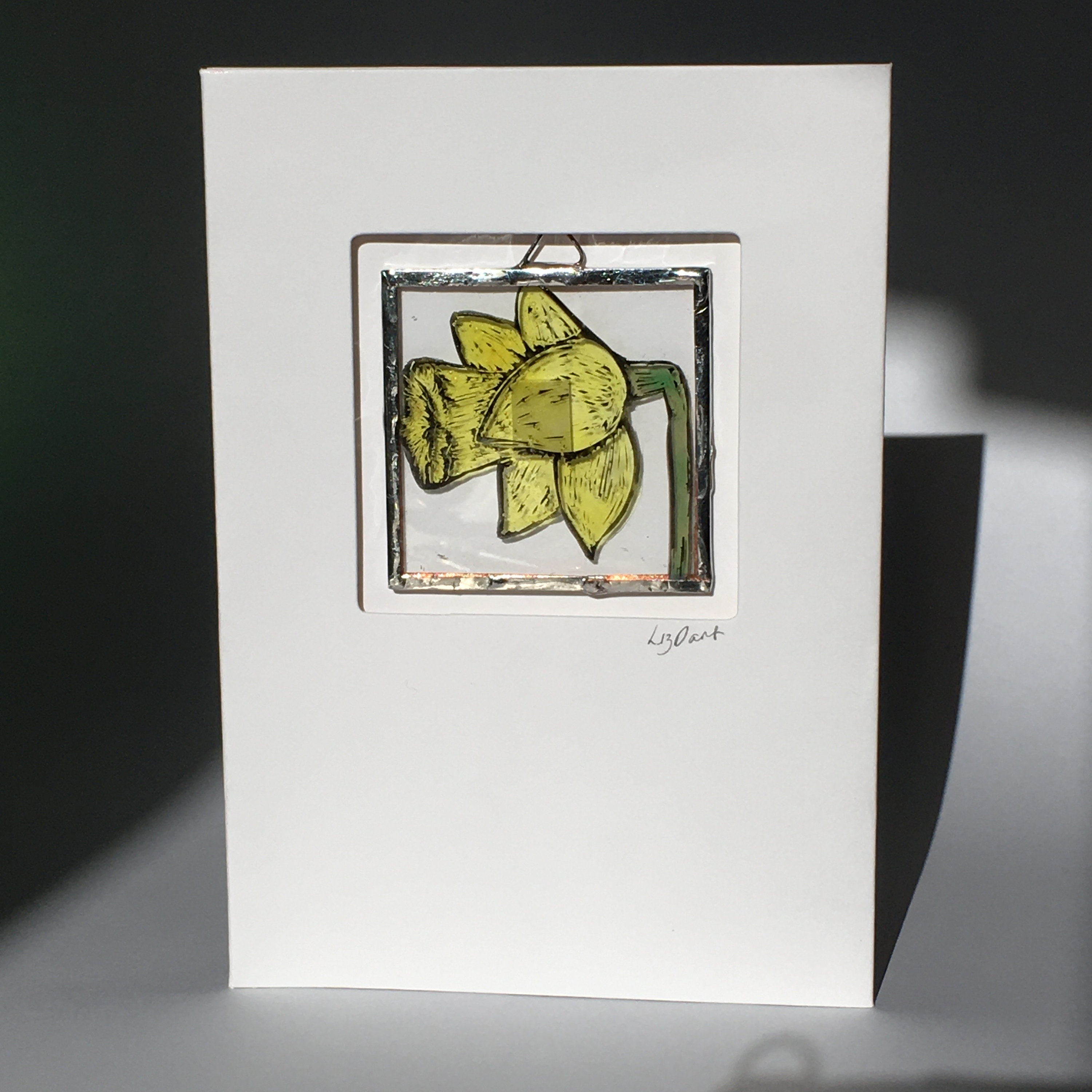 Stained Glass Daffodil Card | Etsy
