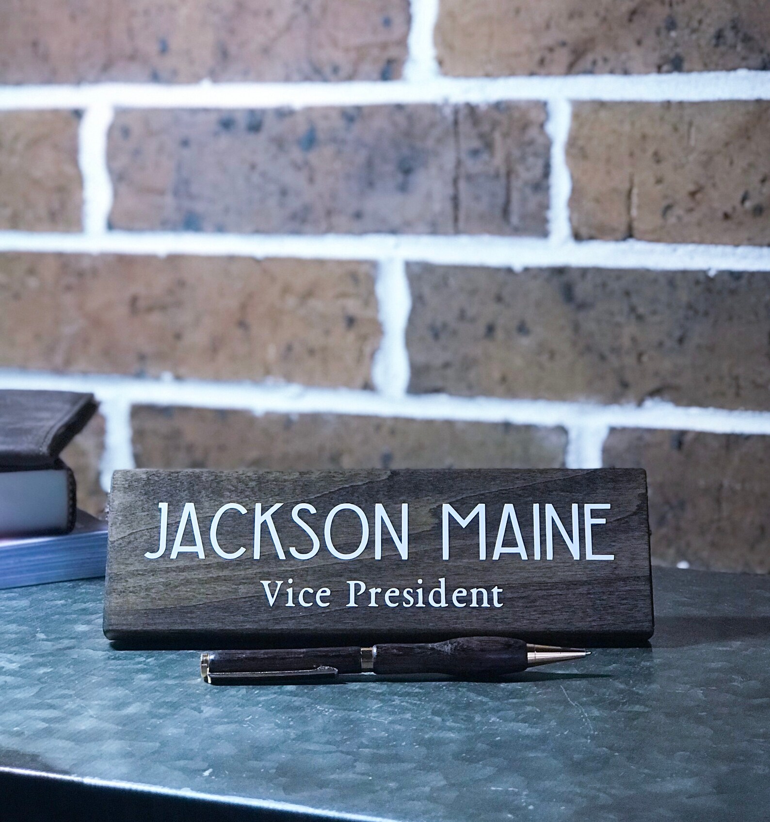 Handmade Wood Desk Name Plate, Custom - Etsy