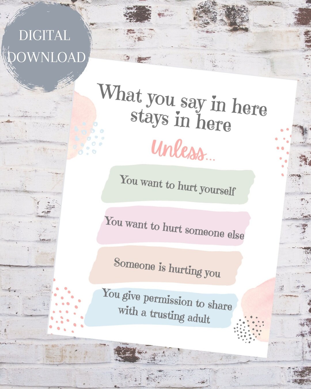 Confidentiality Office Decor: School Psychologist Print (digital ...