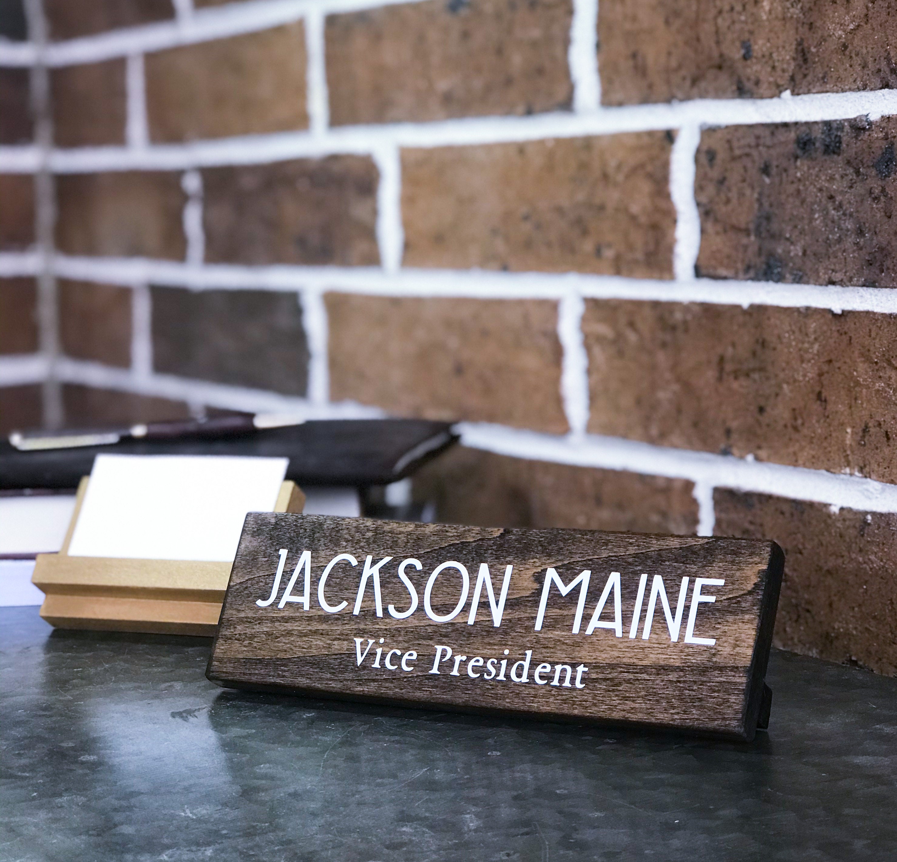 Handmade Wood Desk Name Plate Custom - Etsy