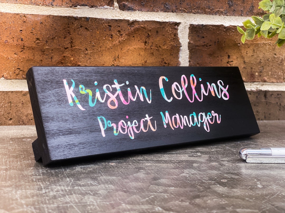 Handmade Wood Desk Name Plate, Custom - Etsy