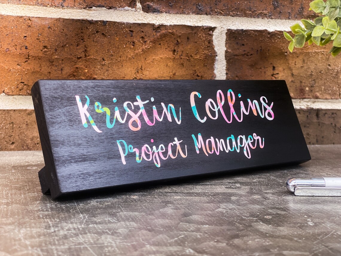 Handmade Wood Desk Name Plate Custom - Etsy