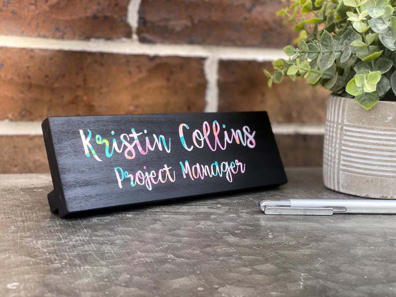 Handmade Wood Desk Name Plate Custom - Etsy